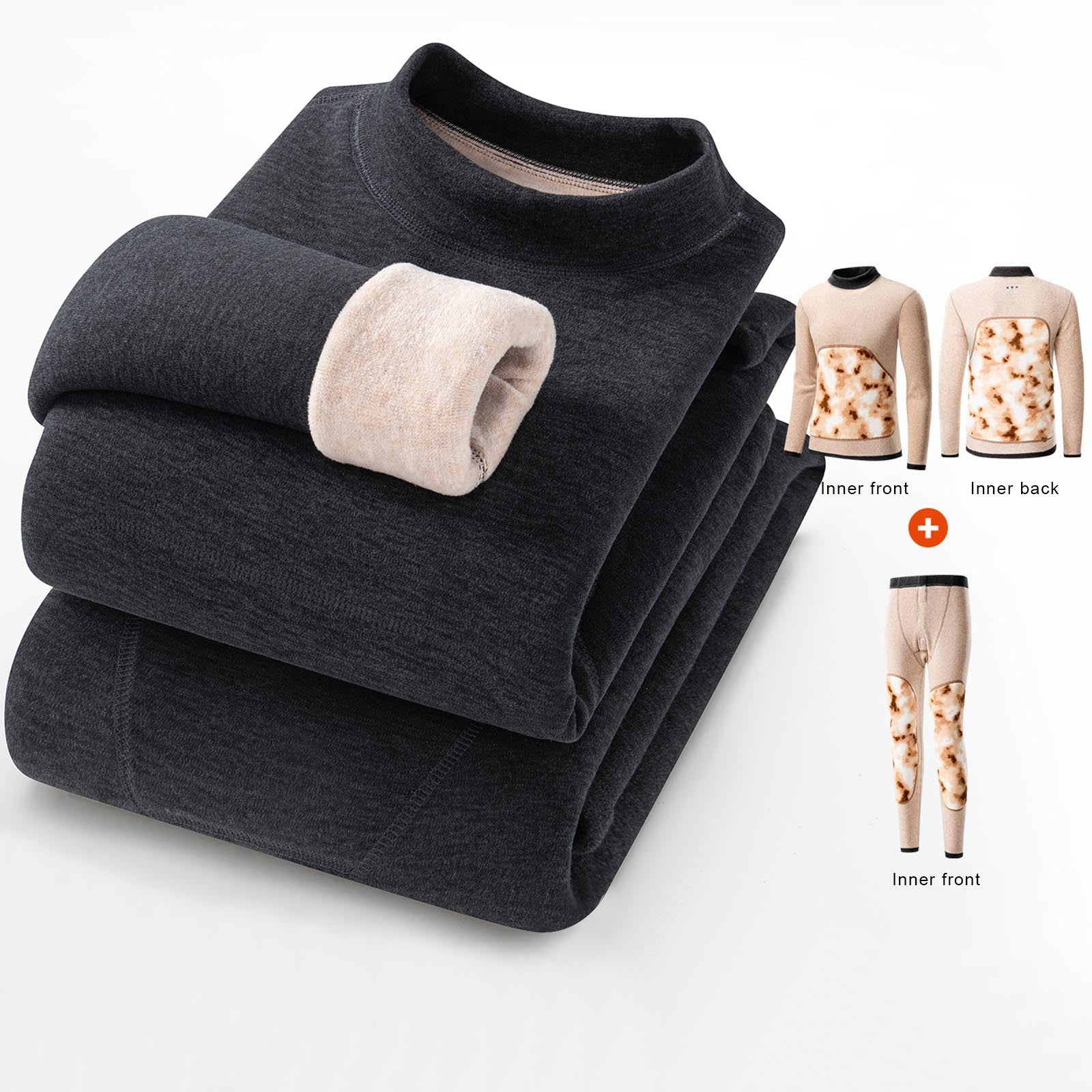 Miluxas Mens Heavyweight thermal Underwear Set Thick Fleece Lined Long ...