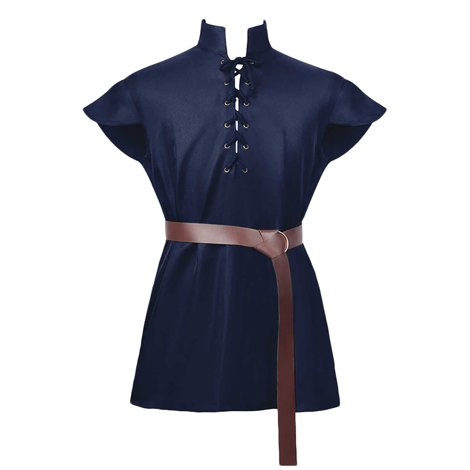 Miluxas Mens Medieval Pirate Shirts Lace Up Scottish Mercenary ...