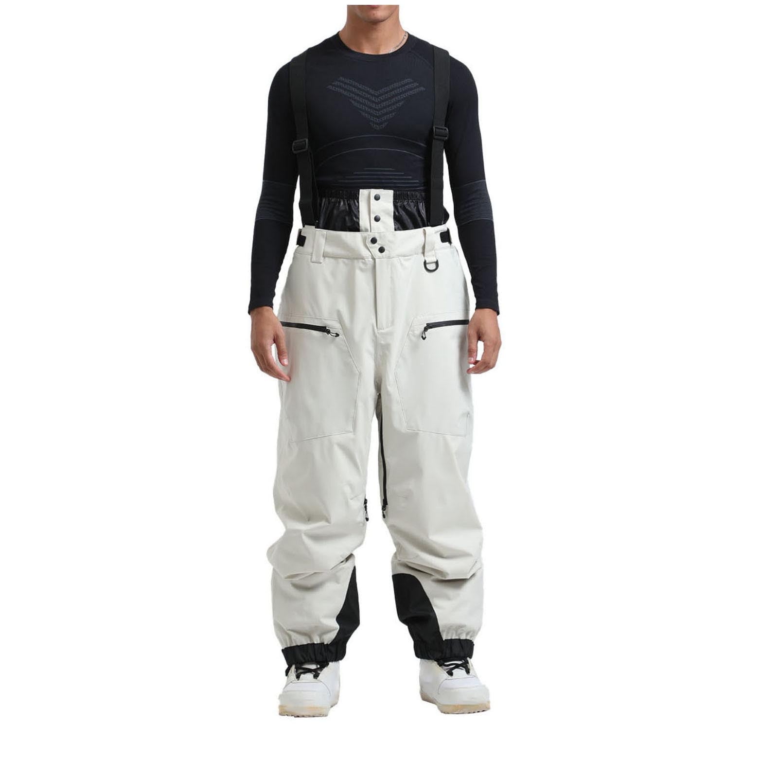 Miluxas Mens Snow Bibs Ski Pants Softshell Waterproof Insulated Ripstop ...