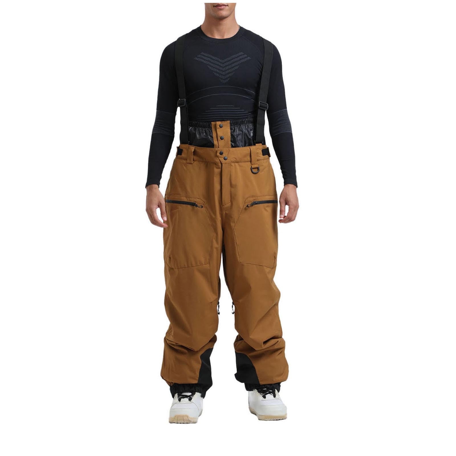 Miluxas Mens Snow Bibs Ski Pants Softshell Waterproof Insulated Ripstop ...