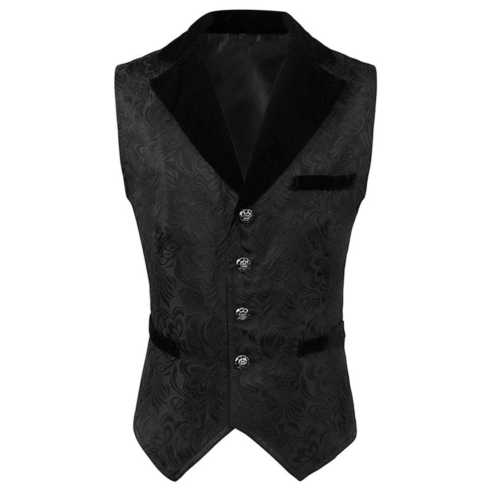 Miluxas Mens Suit Vest Paisley Floral Victorian Vests Gothic Steampunk ...