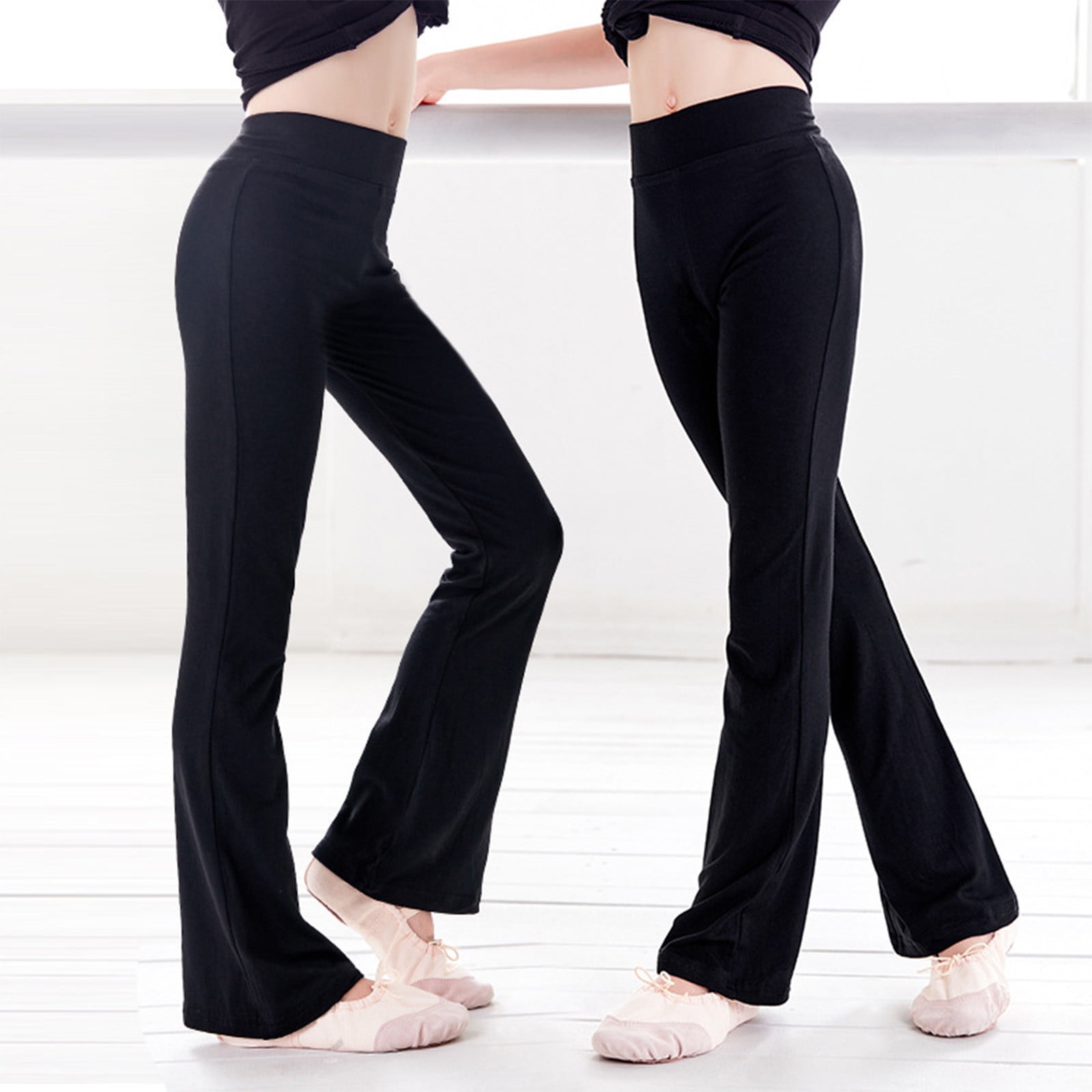 Miluxas Modal Girls Kids Black Leggings Pants for Ballet, Dance ...