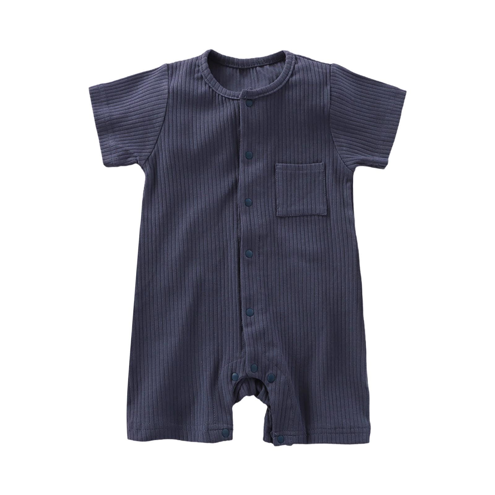 Miluxas Newborn Baby Boy Summer Clothes Short Sleeve Dress Romper ...
