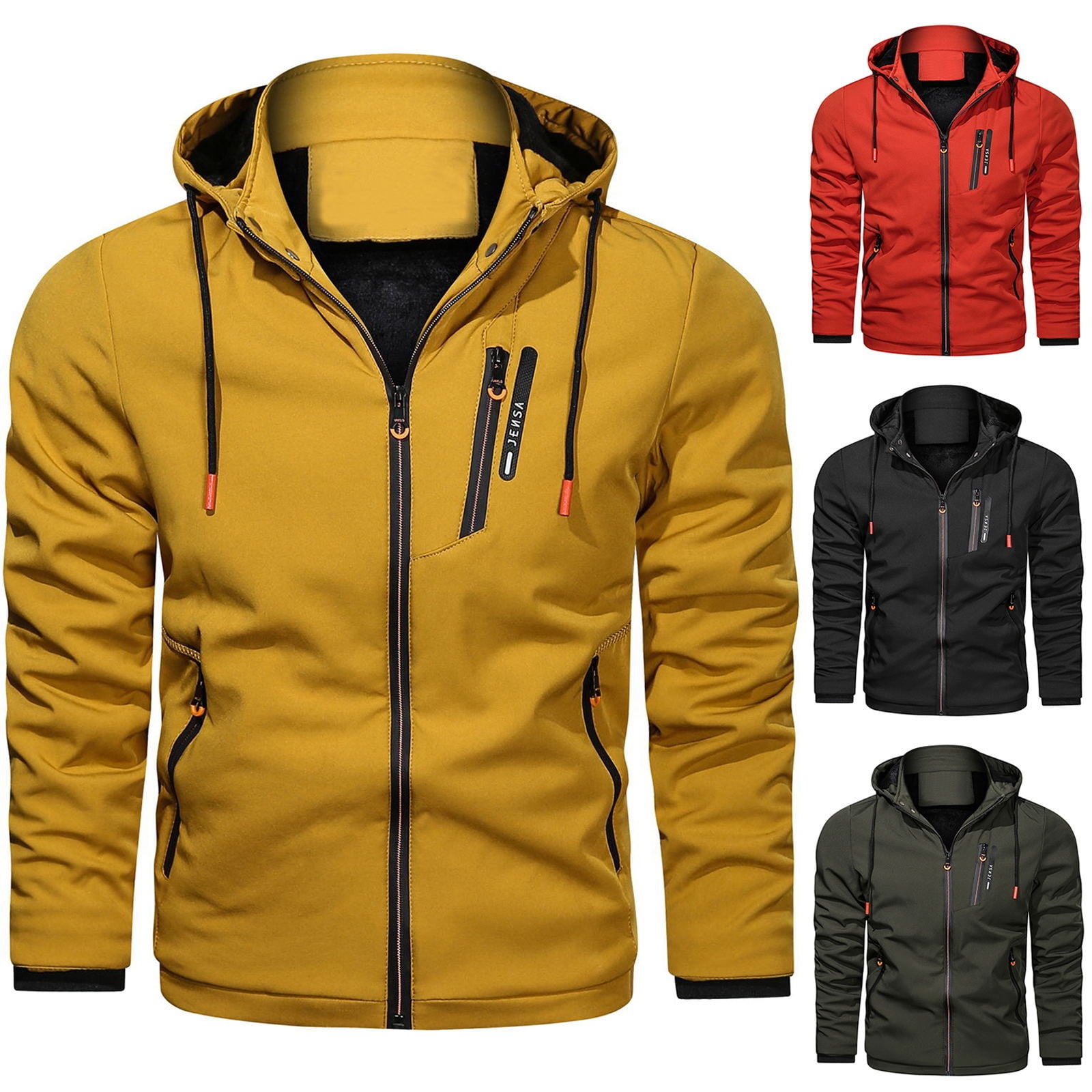 Miluxas Outdoor Men's Waterproof Raincoat Windbreaker Lightweight Rain ...