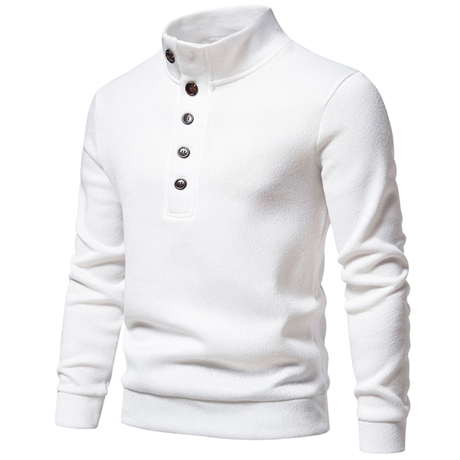 Miluxas Quarter Button Sweater Men's Pullover Sweaters Knit Long Sleeve ...