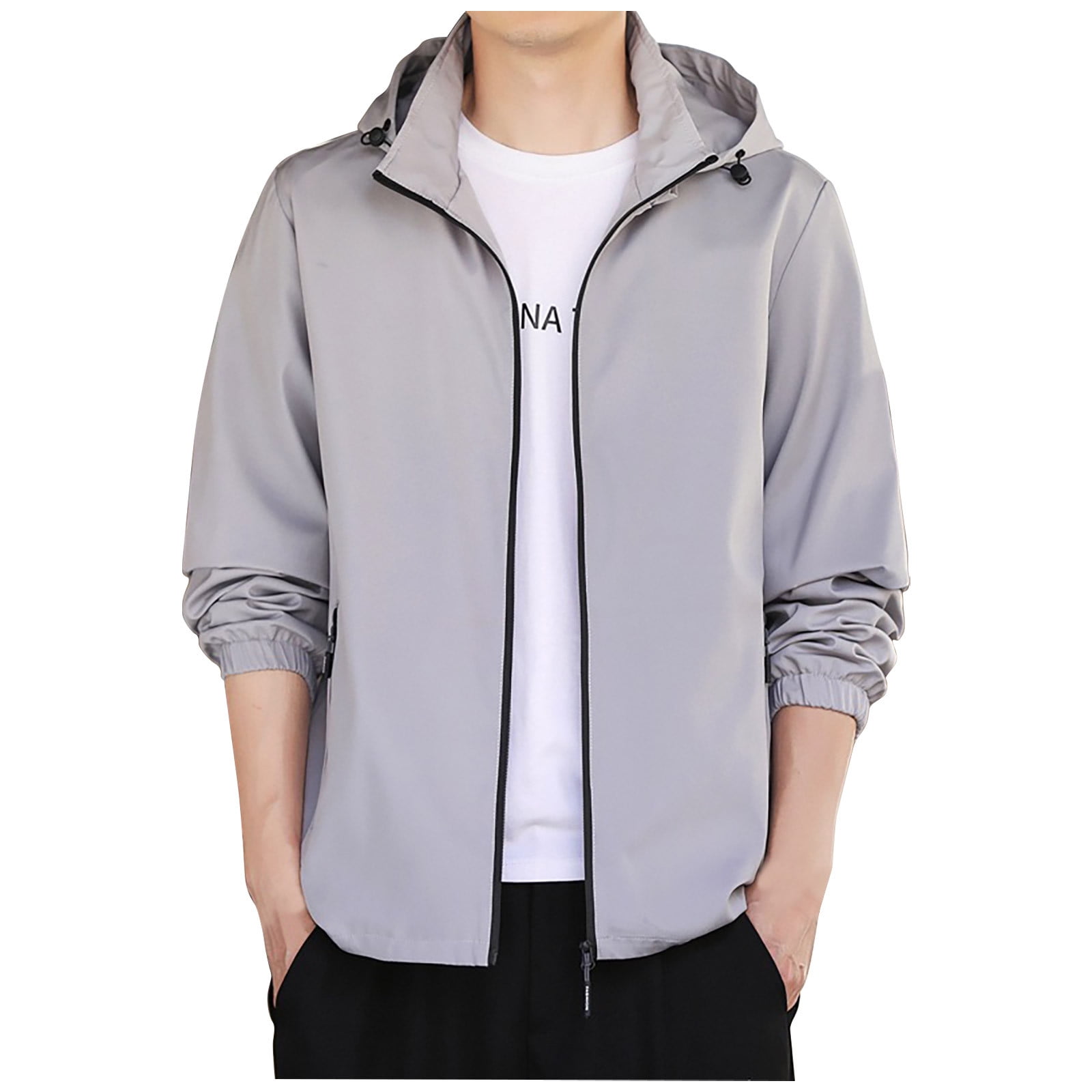 Miluxas Rain Jacket Men Waterproof Windbreaker, Lightweight Hooded ...