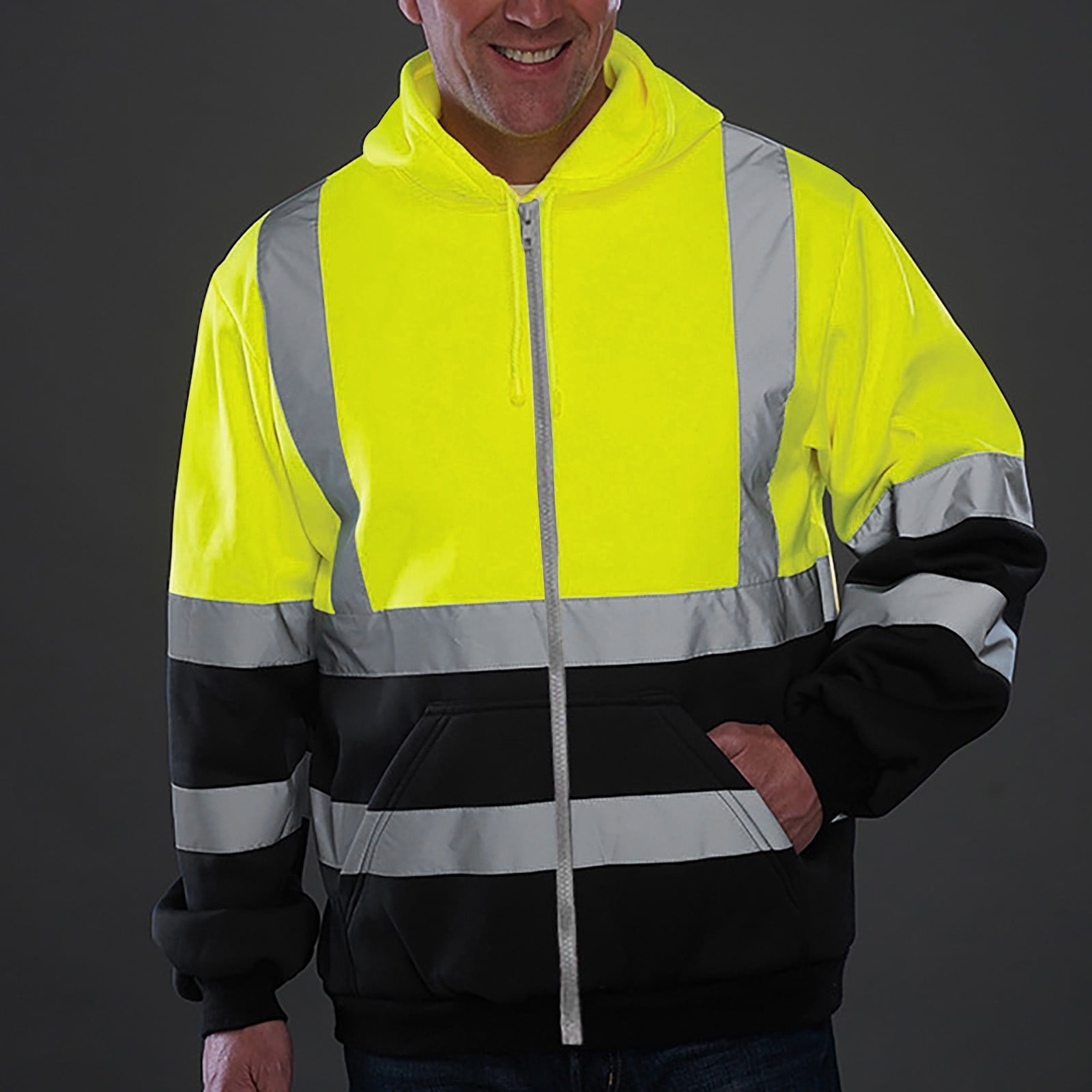 Miluxas Safety Jacket for Men Women Clearance Waterproof Reflective ...