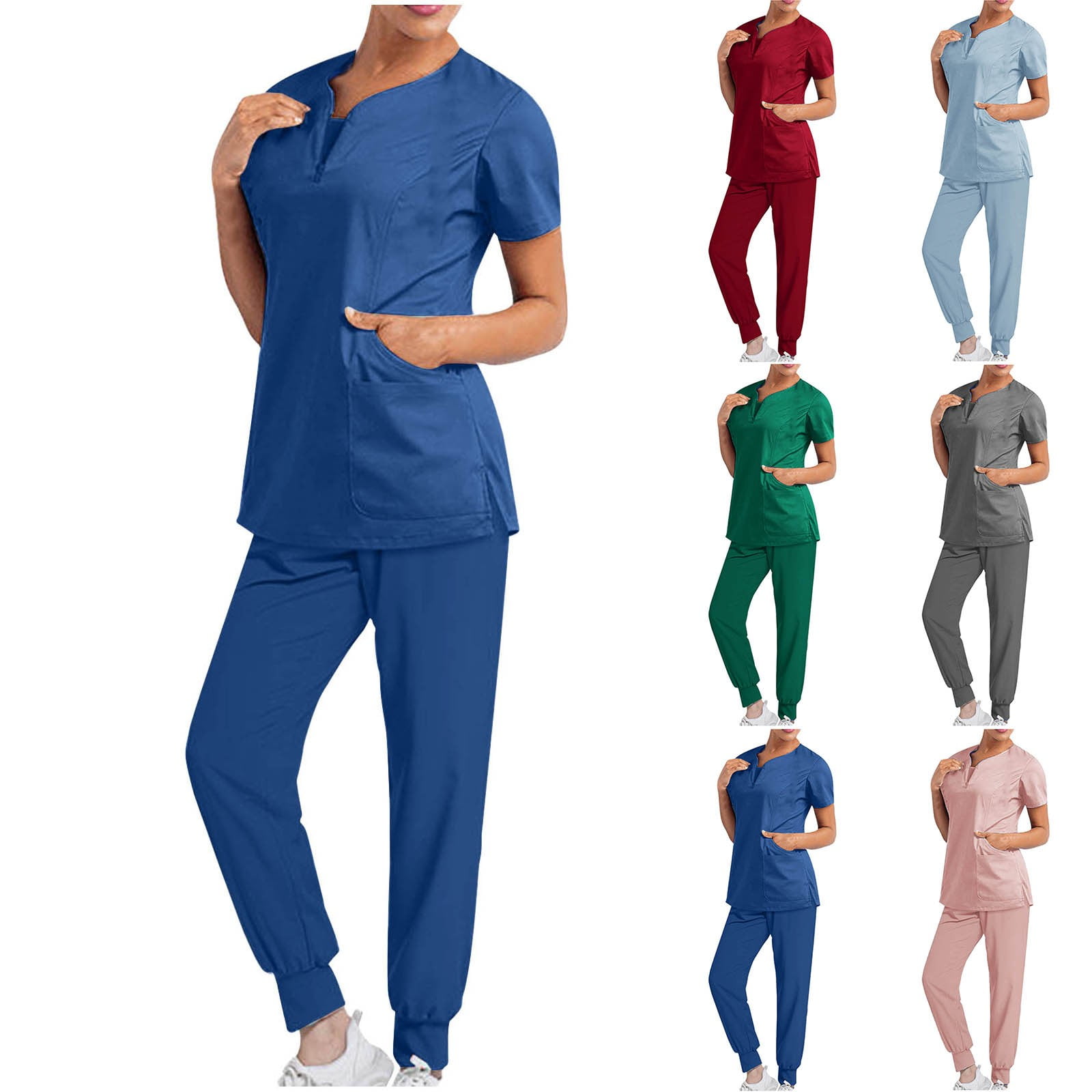 Miluxas 2025 Clearance! Scrub Sets for Women Clearance Essential Jogger ...
