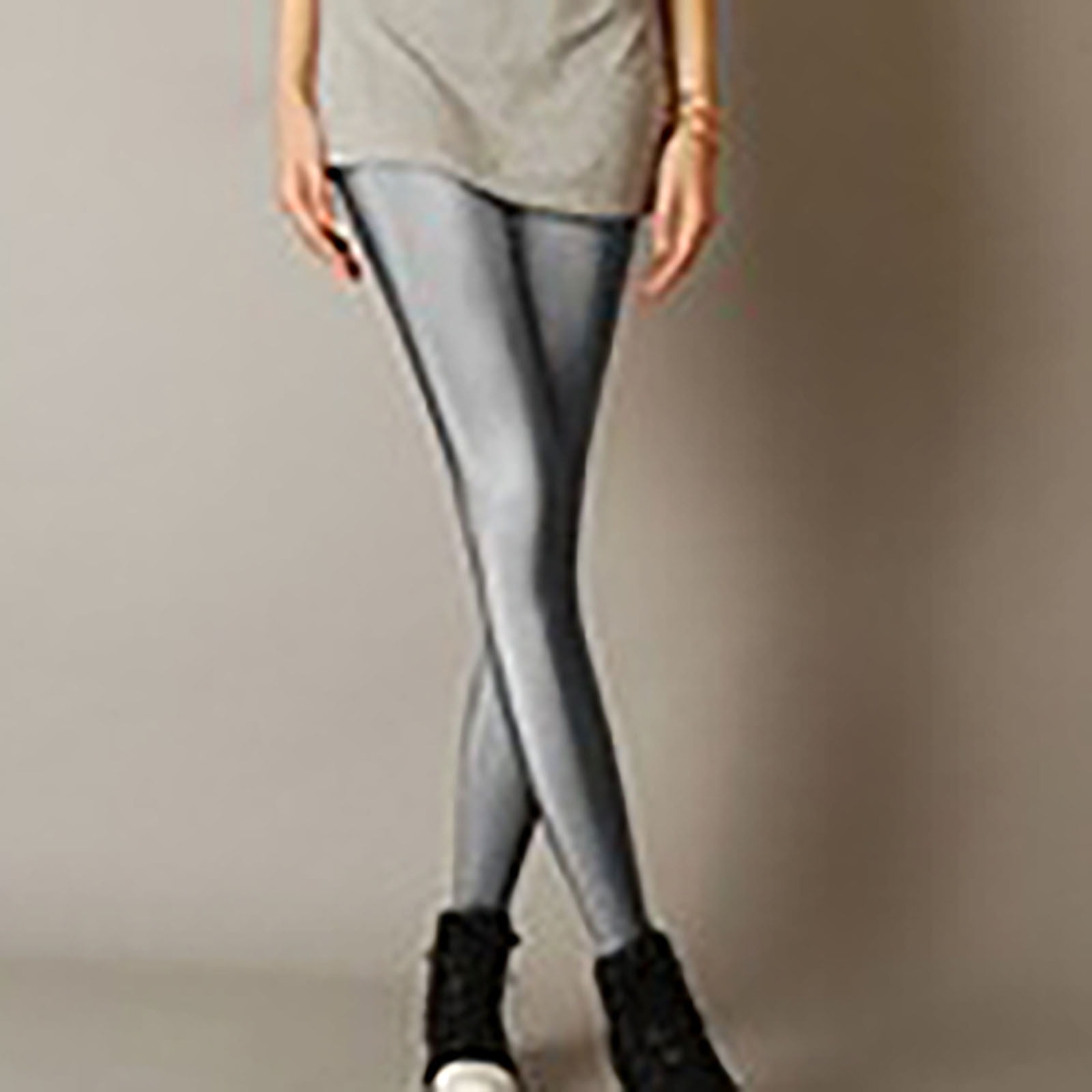 Miluxas Shiny Leggings High Waist Neon Leggings Elastic Stretch Skinny ...