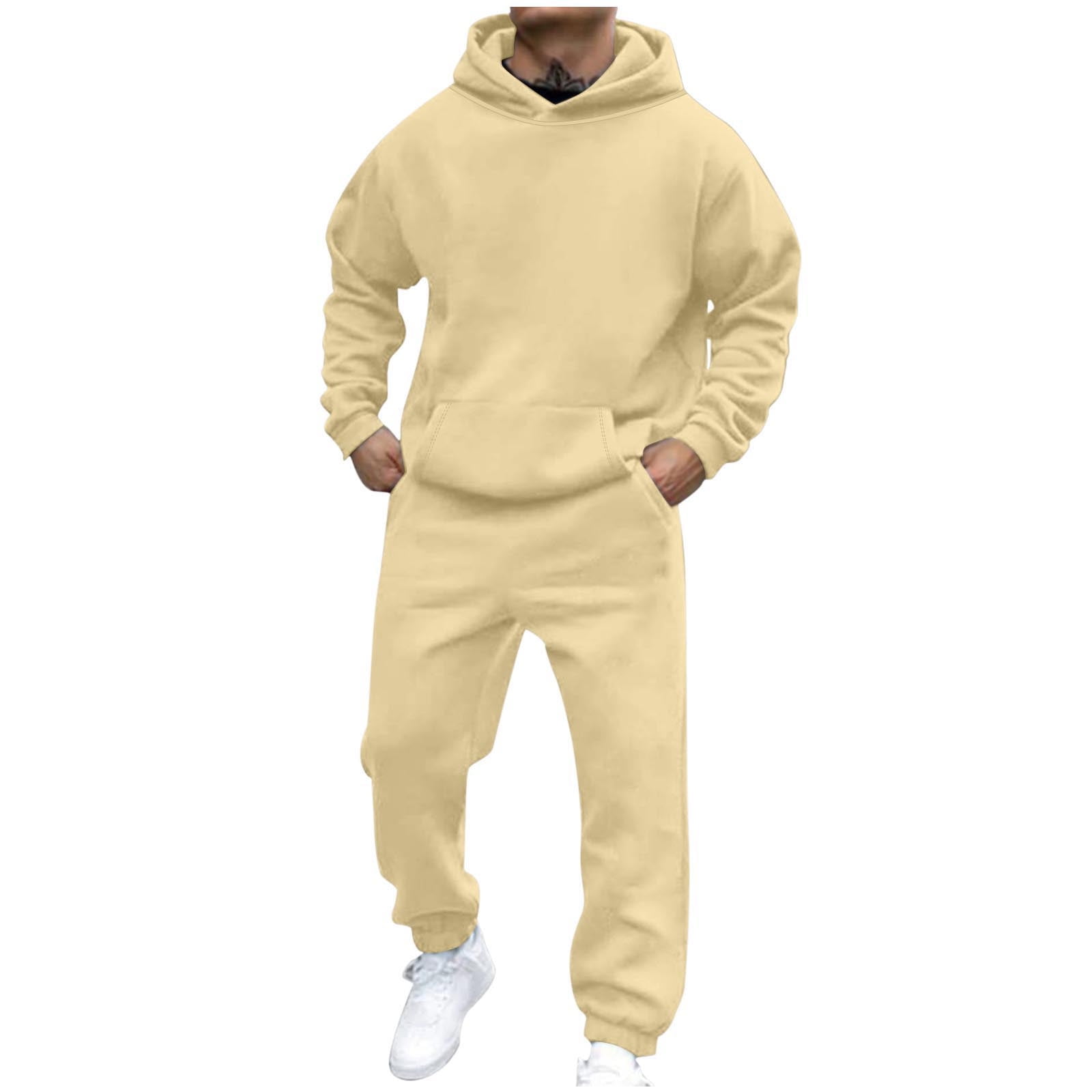 Miluxas Sweat Suits For Men Set 2 Piece Hoodie Jogger Long Sleeve ...