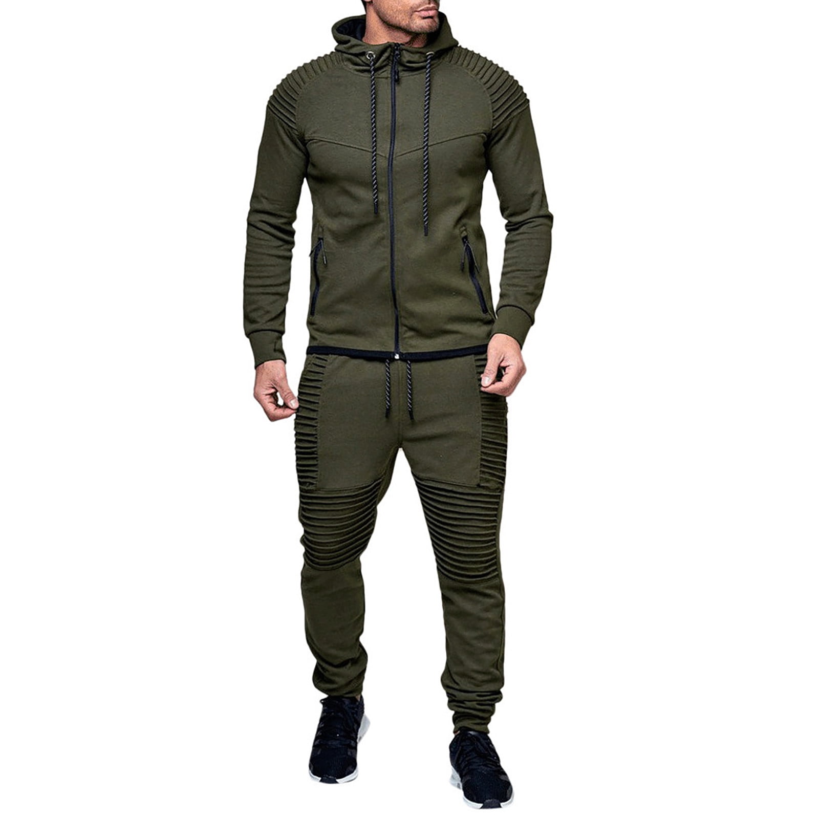 Miluxas Sweatsuits for Men 2 Piece Hoodie Men's Jogging Tracksuit Set ...