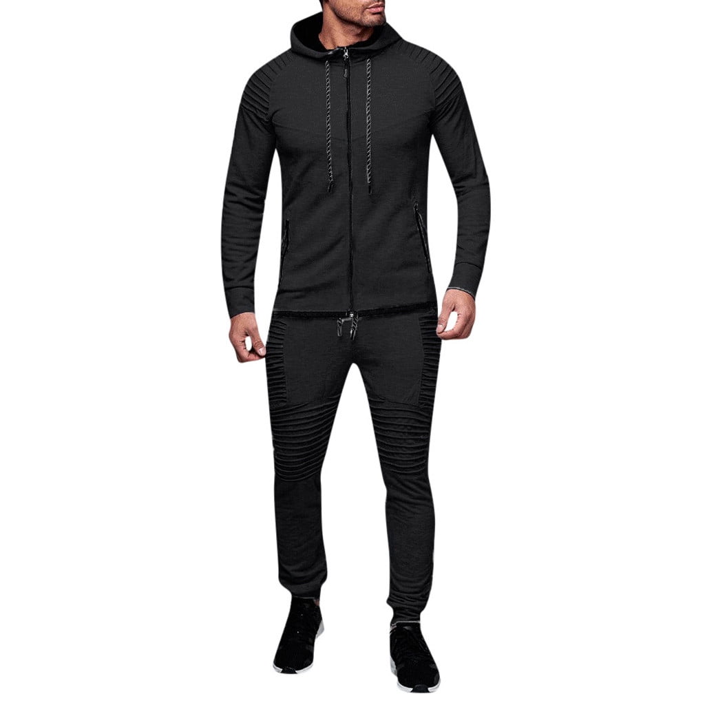Miluxas Sweatsuits for Men 2 Piece Hoodie Men's Jogging Tracksuit Set ...