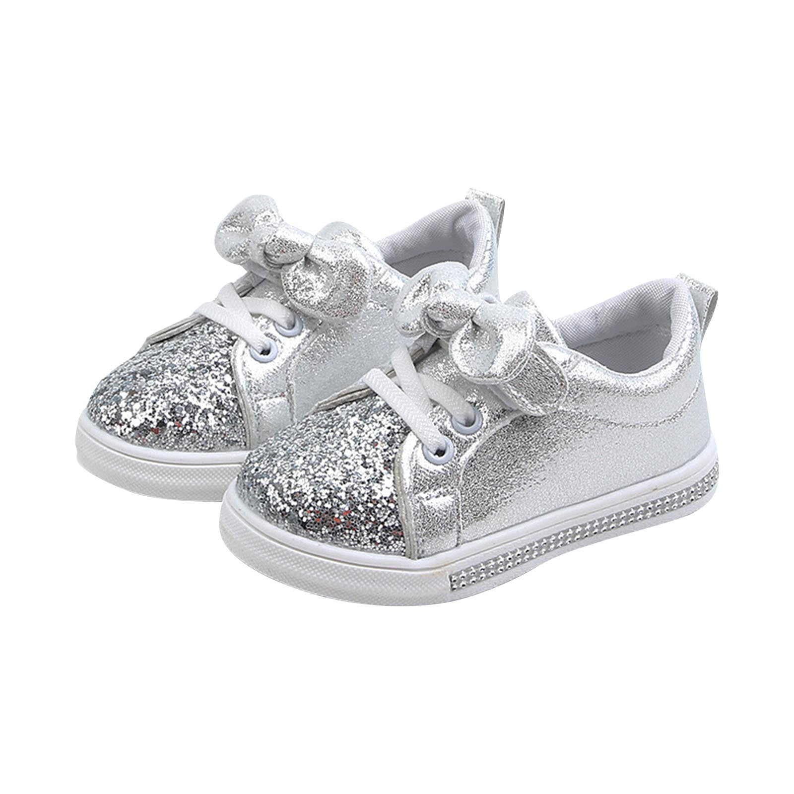 Miluxas Toddler Girls Glitter Sneakers Sparkle School Walking Shoes ...