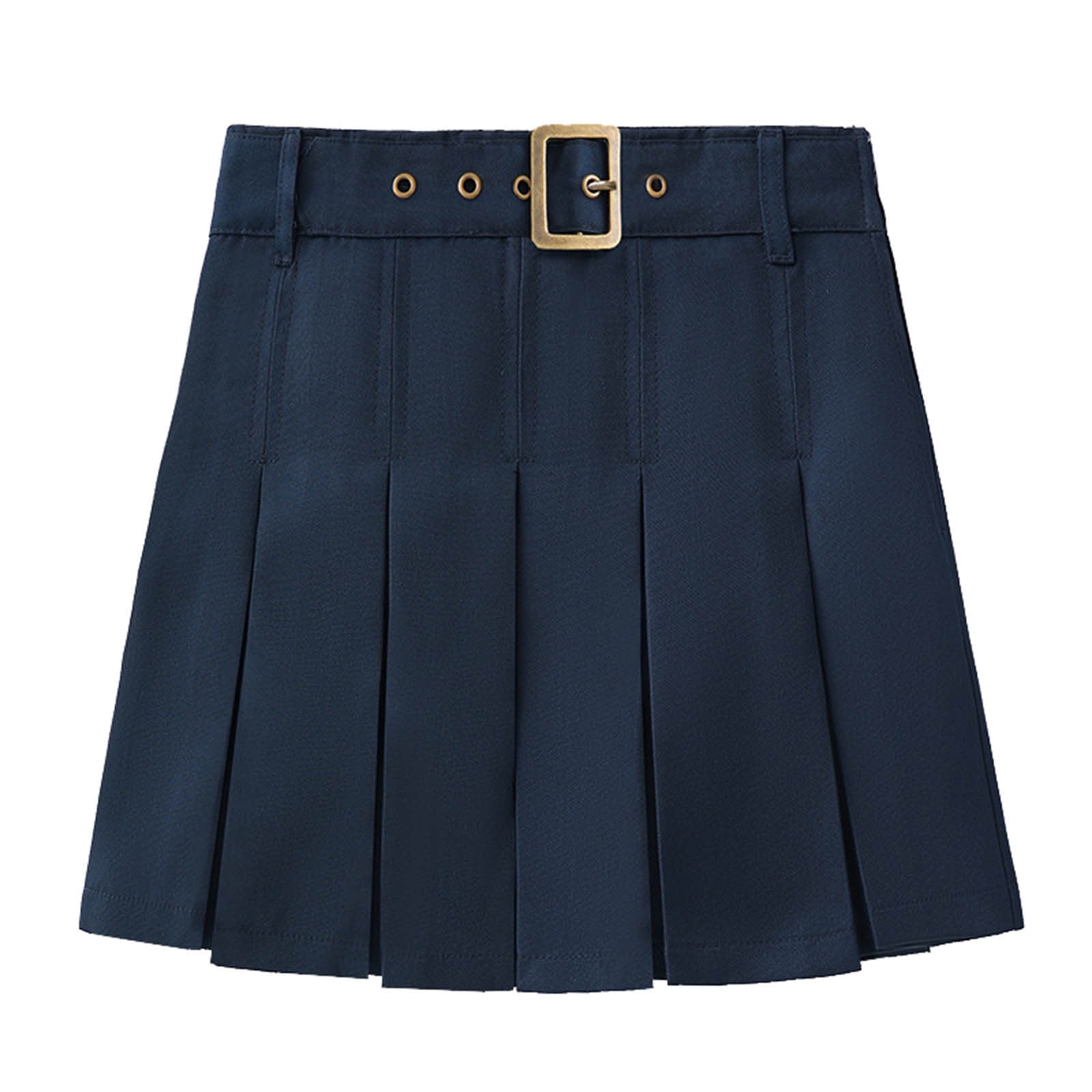 Miluxas Uniform Skirts for Girls Casual Mini High Waist Stretchy Flared ...