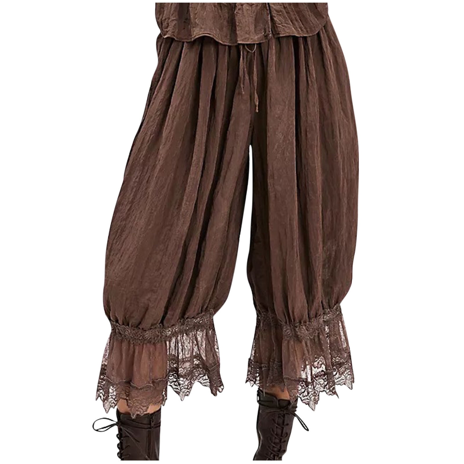 Miluxas Women Lace Long Bloomers Pettipants Slip Under Dress Pantaloons ...