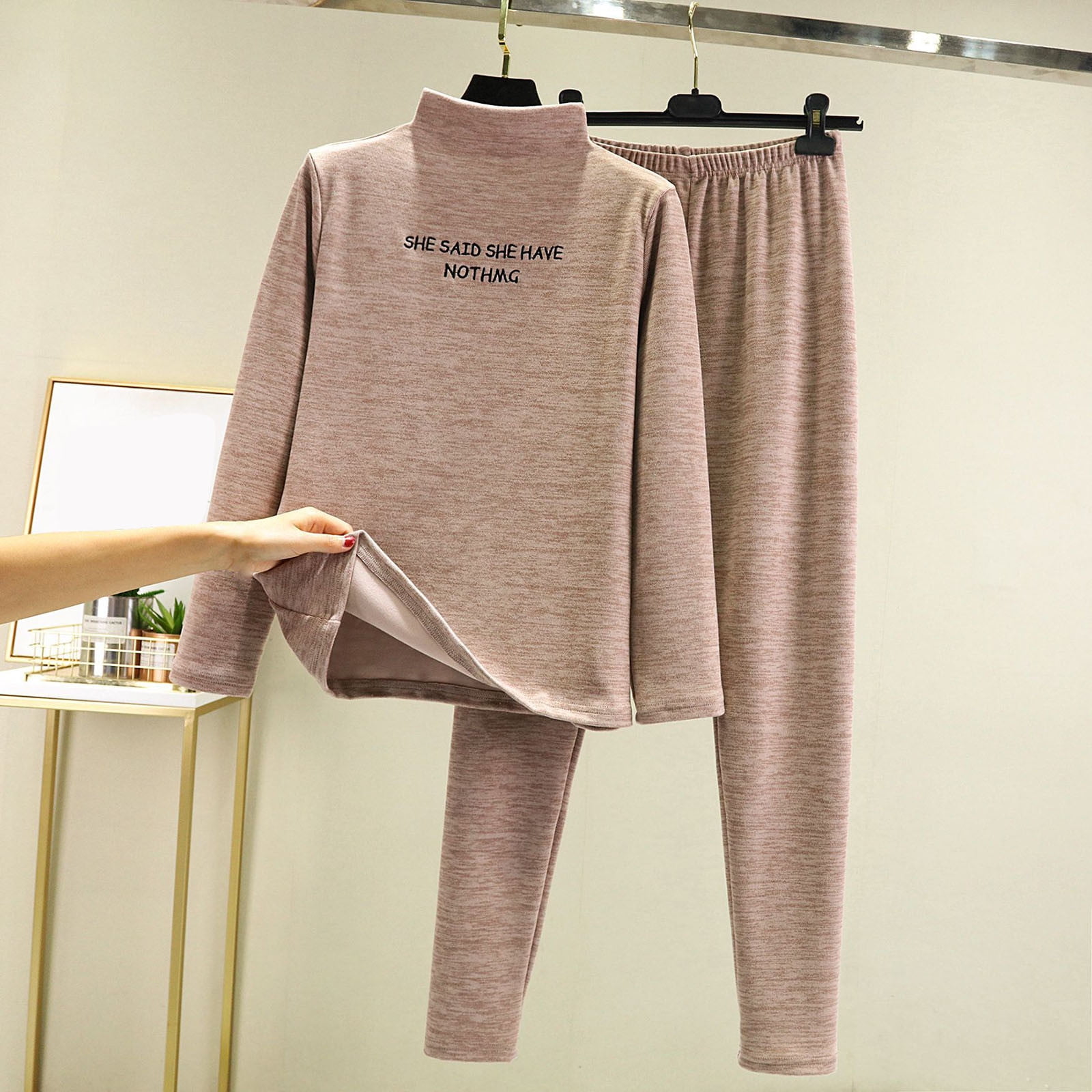 Miluxas Women Winter Pajamas Set Long Sleeve Fleece Pajama Set for ...