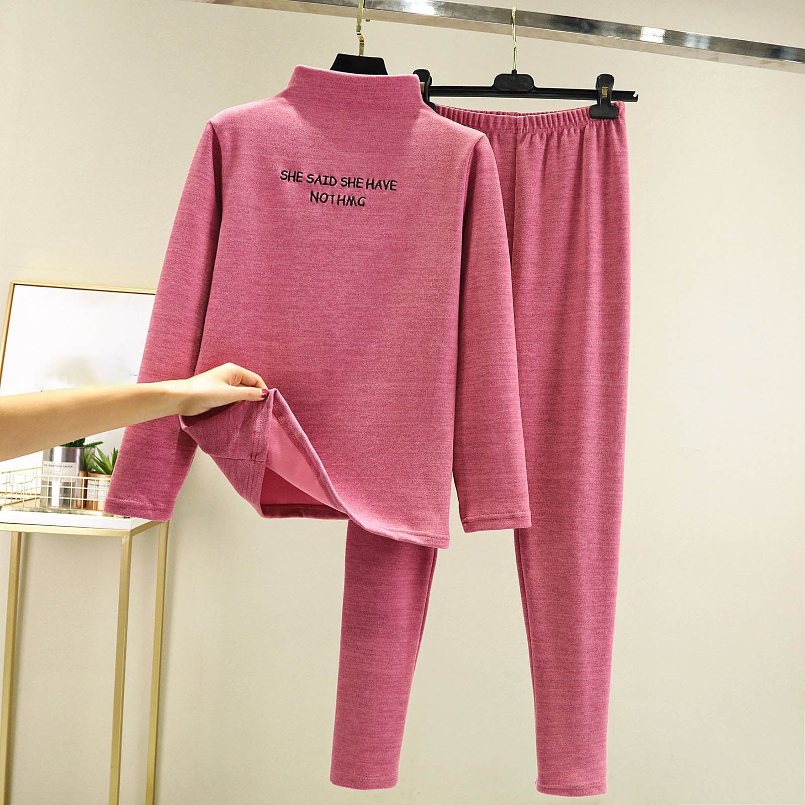 Miluxas Women Winter Pajamas Set Long Sleeve Fleece Pajama Set for ...