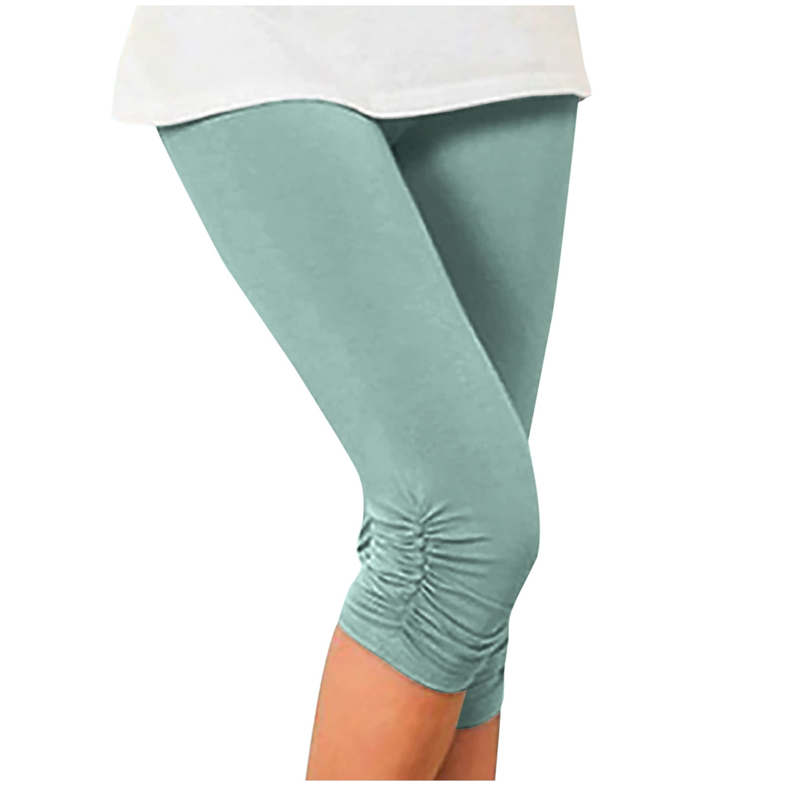 Miluxas Womens Capris Clearance Knee Length Capri Leggings High