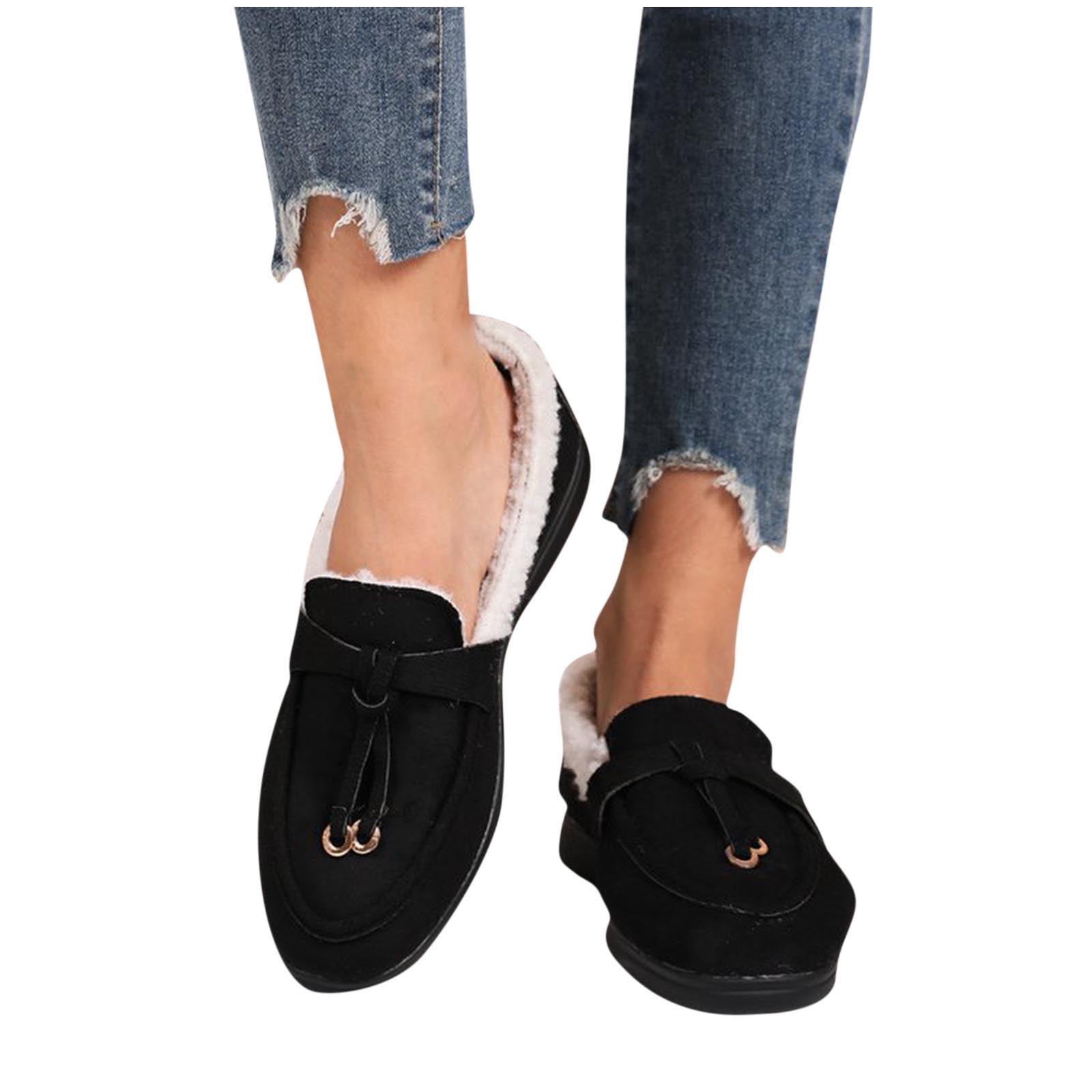 Miluxas Women's Fashion Casual and Winter Loafers Comfortable Plus ...