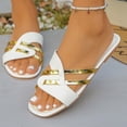 Miluxas Women's Fashion Sandals Comfortable Flat Summer Sandals Non ...