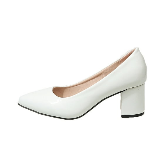 Miluxas Women's High Chunky Block Closed Toe Heels,Slip on Pointed Toe ...