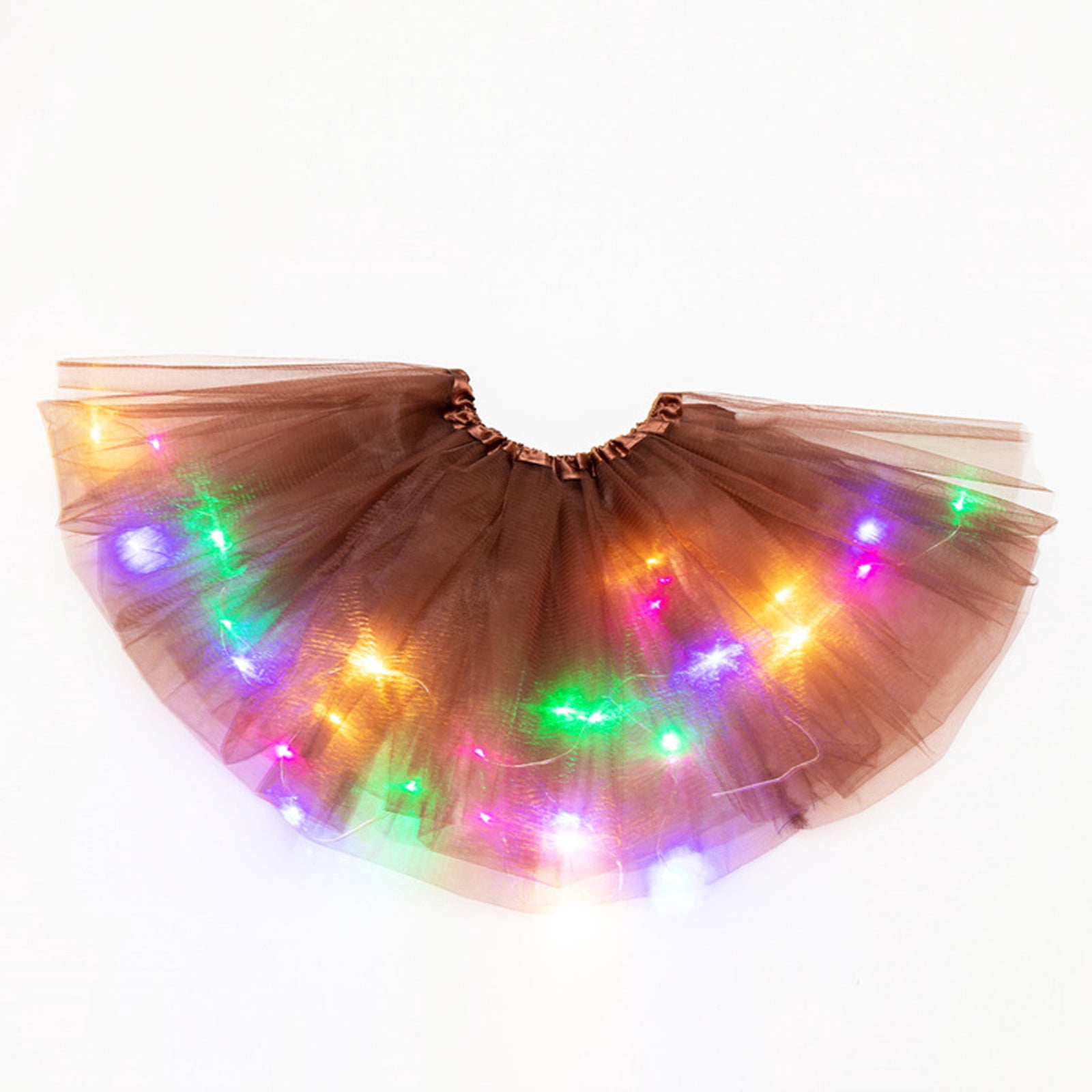 Miluxas Women's LED Skirt Light Up Tutus Glow Tulle Dance Skirts Party ...