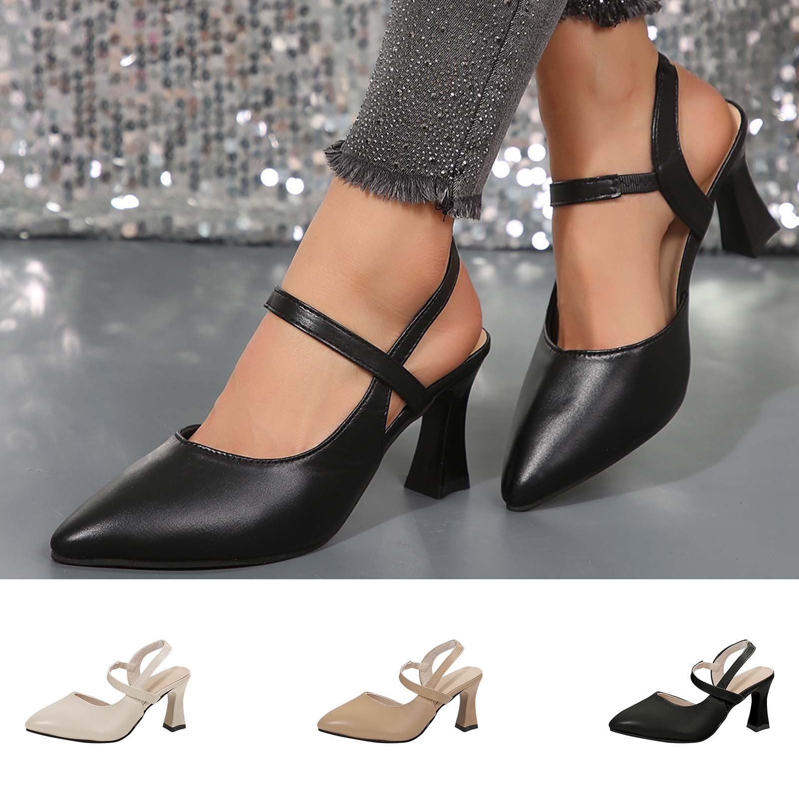Miluxas 2025 Clearance! Women's Leather Closed Heels Clearance Round ...