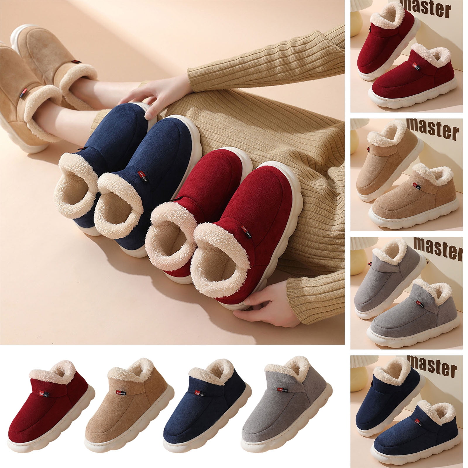 Miluxas Women's Memory Foam Boots Sport Lounge Bootie Slipper Warm ...