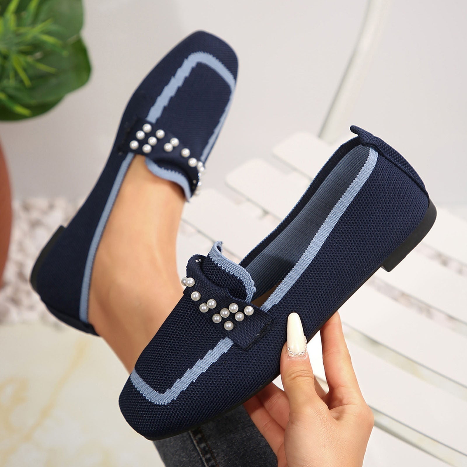 Miluxas Women's Slip-on Loafer Soft Flats Comfort Knit Walking office Work Penny Driving Dress ...