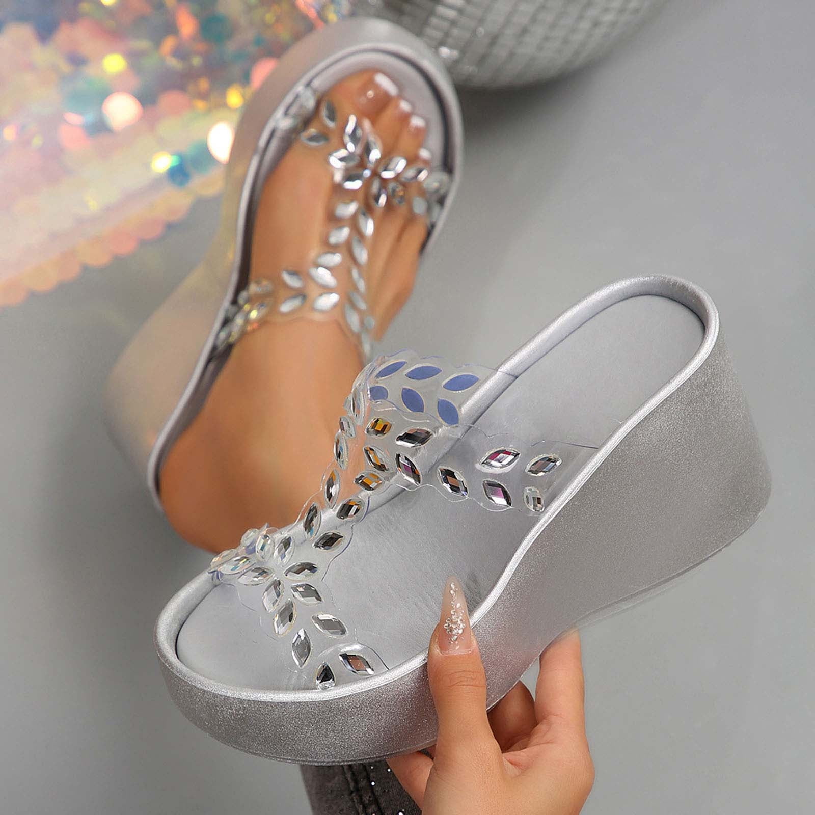 Miluxas Womens Arch Support Beach Vacation Wedge Sandal Wedding Flower ...