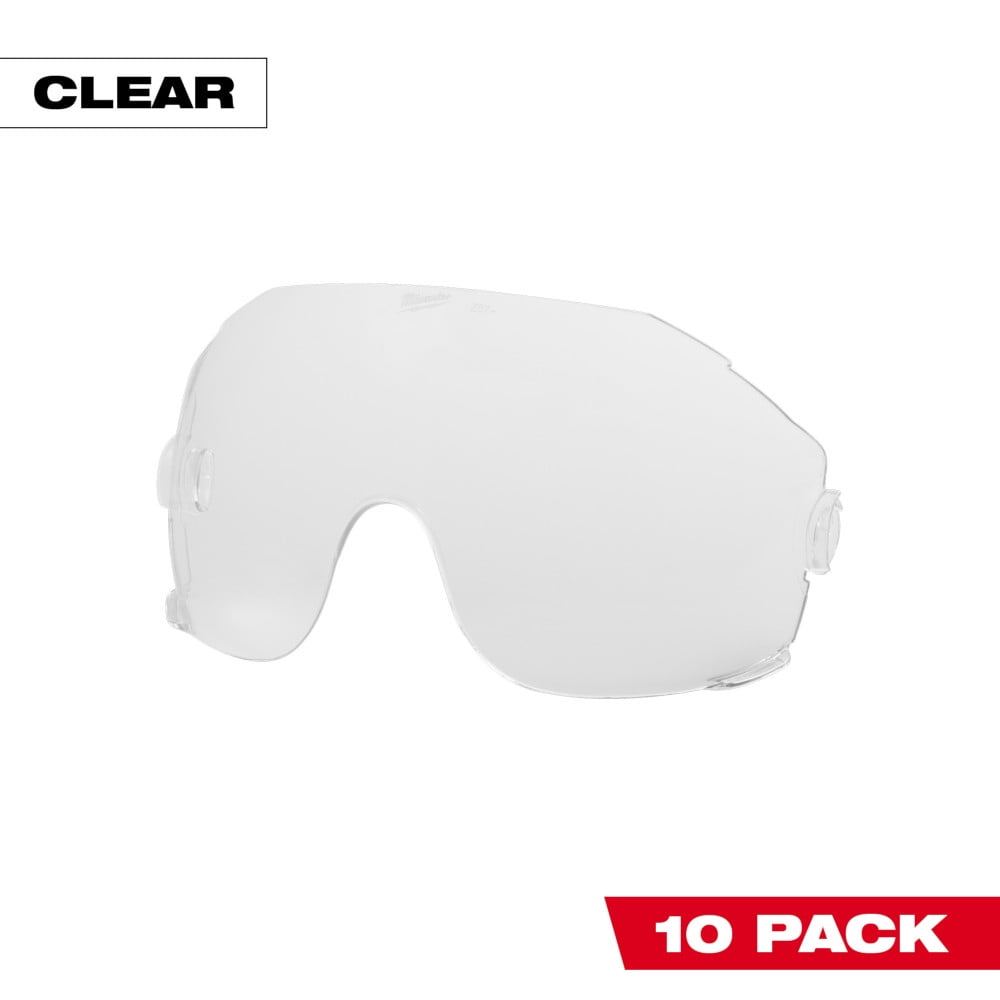 Milwaukee 10Pk Clear Eye Visor Replacement Lenses - Walmart.com