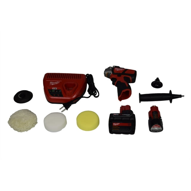 Milwaukee M12 Cordless Polisher/Sander Kit, Battery Powered, Variable ...