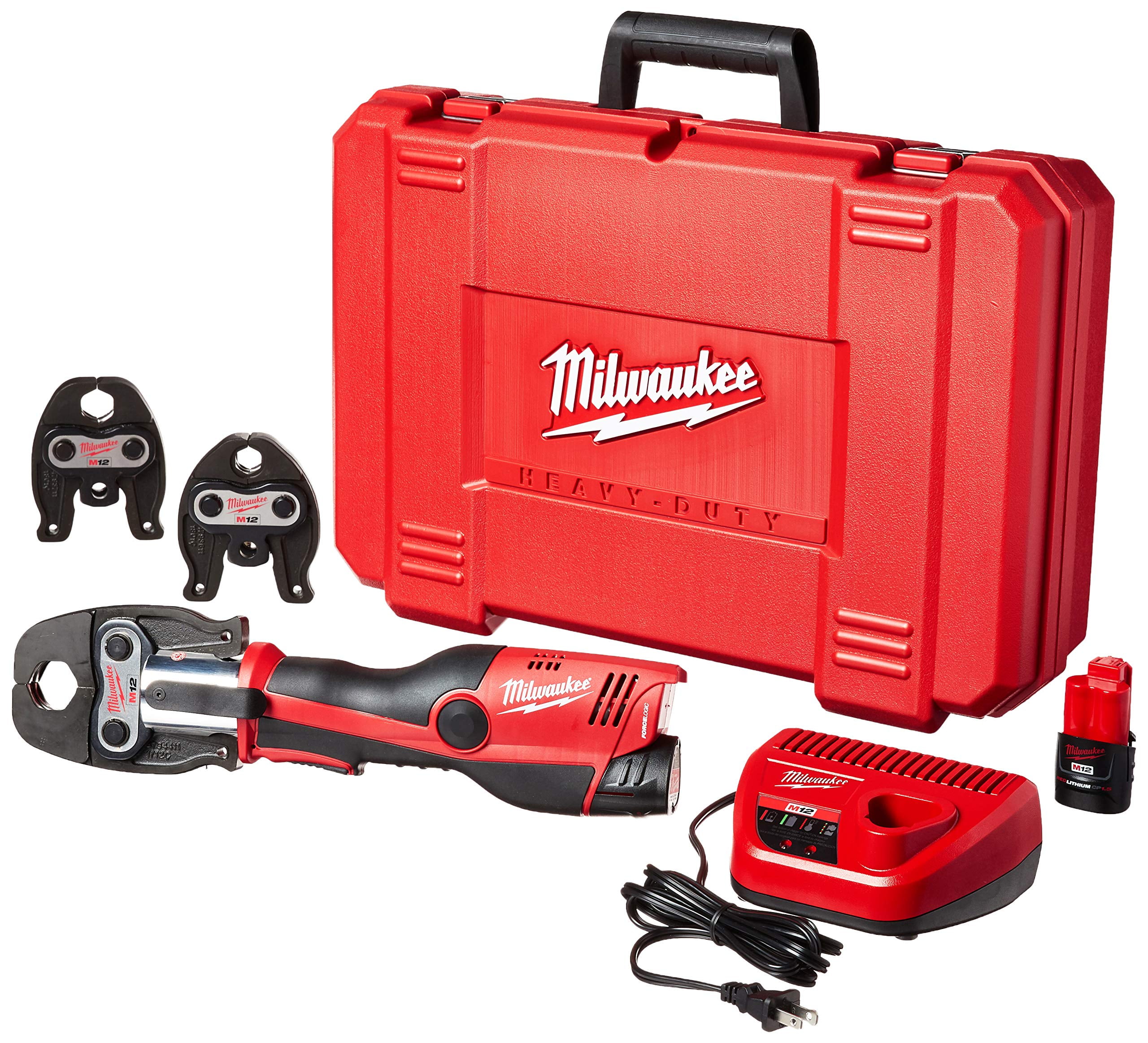 Milwaukee 2473-22 M12 Force Logic Press tool 1/2" - 1" Kit - Walmart.com