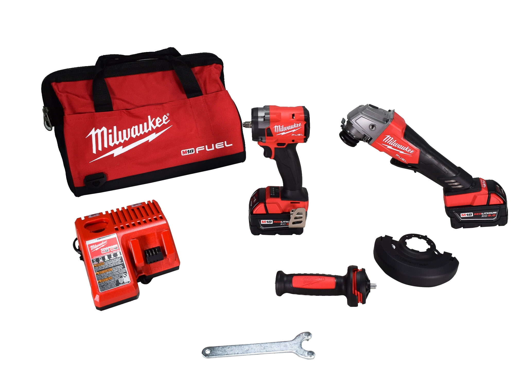 Milwaukee 2991-22 18V Brushless Grinder & 3/8" Impact Wrench Combo Kit ...