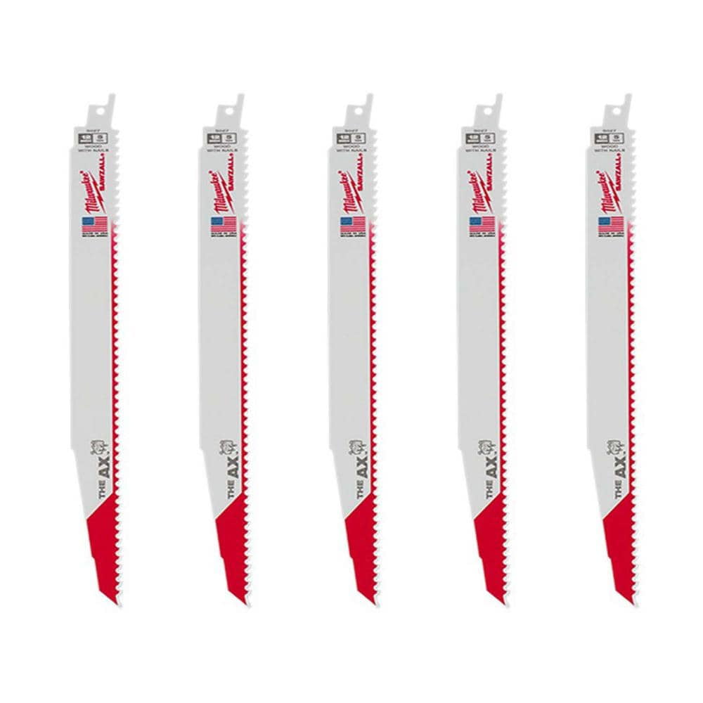 Milwaukee 48-00-5027 The Ax 12-Inch 5/8 Teeth Per Inch Super Sawzall ...