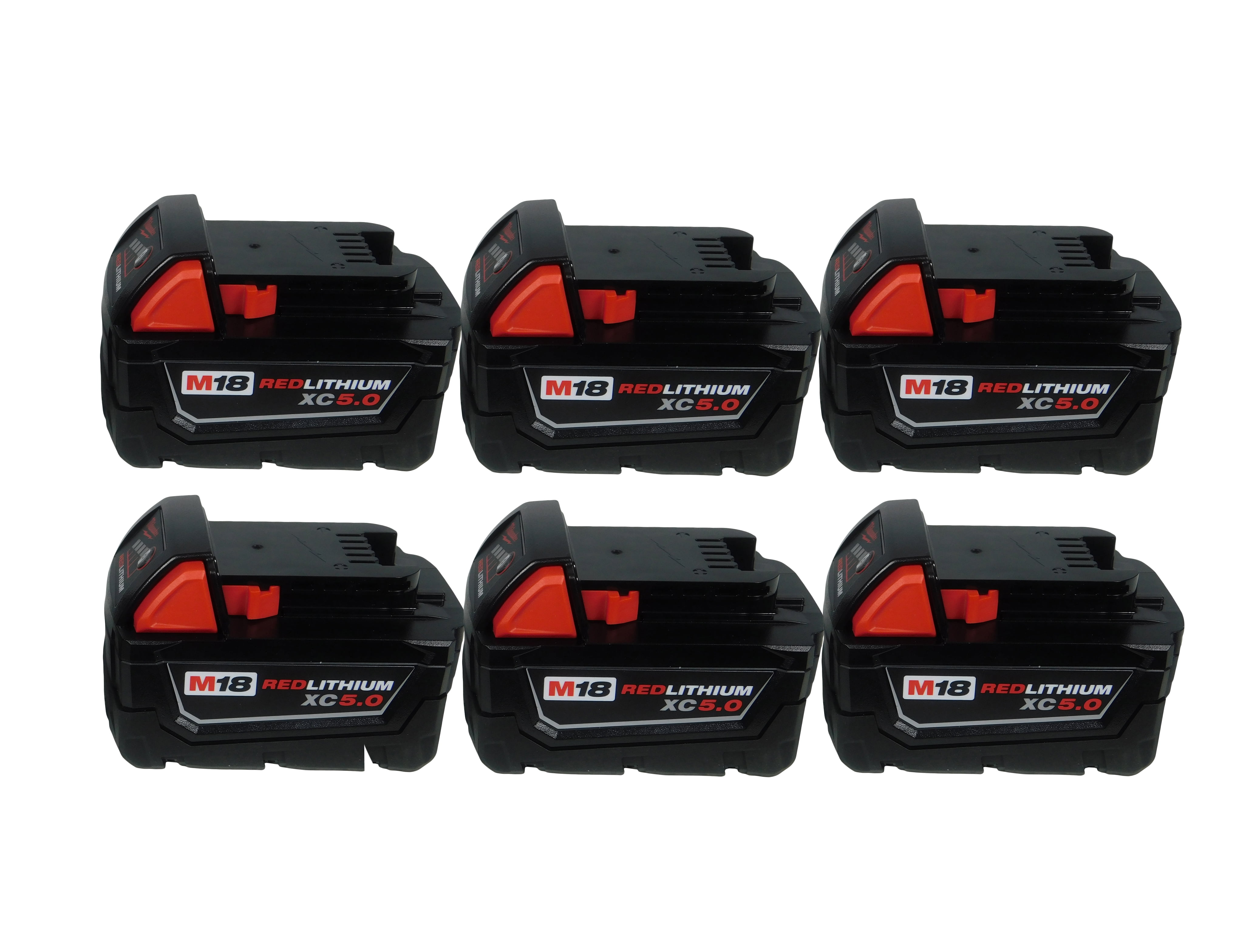 Milwaukee 48-11-1850 M18 5.0 Ah REDLITHIUM XC Batteries 18V (6 Pack ...