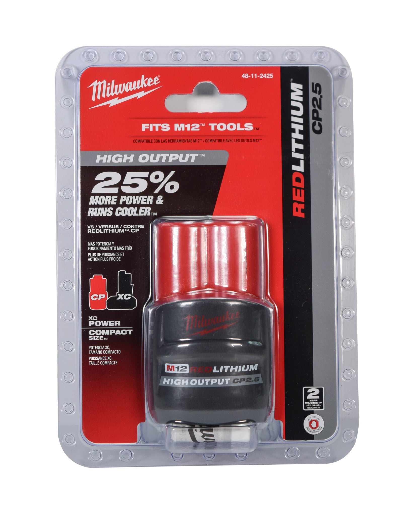 Milwaukee M12 REDLITHIUM High Output CP2.5 Battery Pack for Cordless ...