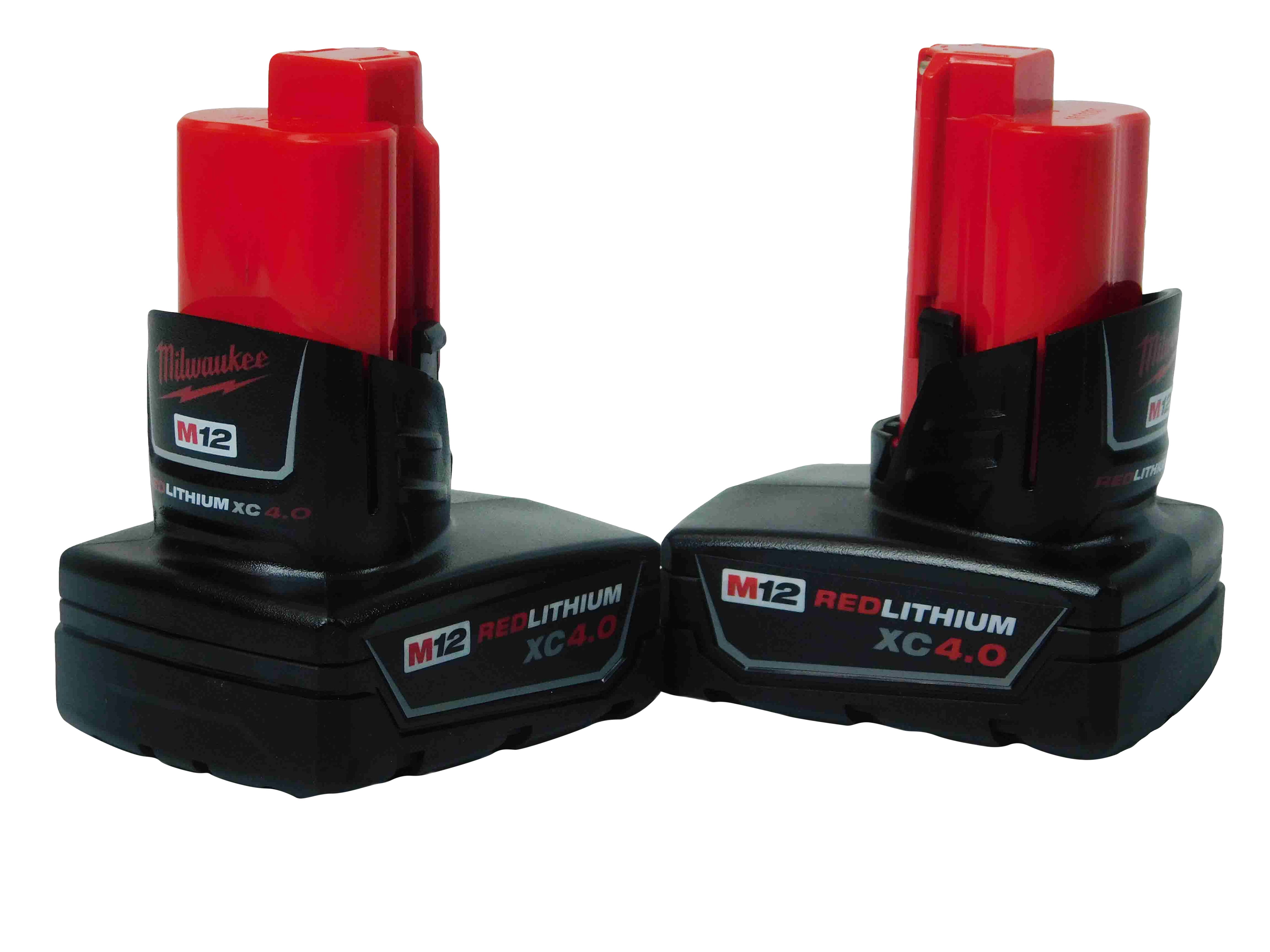 Milwaukee M12 4.0 Ah Lithium Ion Battery Pack, 2 Pack, Extended Runtime ...