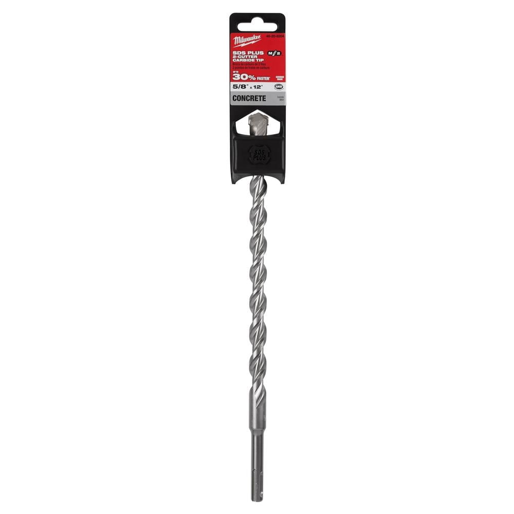 Milwaukee 48-20-8204 5/8" x 12" 2-Cutter SDS PLUS Carbide Drill Bit ...