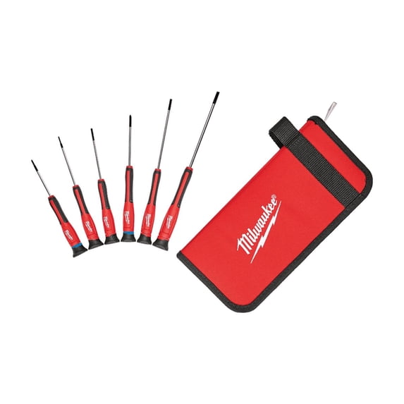 Milwaukee Tool Precision Screwdriver Set, 6 PC w/ Case, All Metal Core ...