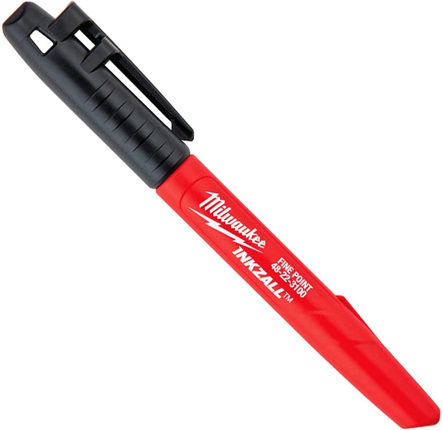 Milwaukee 48-22-3100 Inkzall Jobsite Fine Point Black Permanent Marker ...