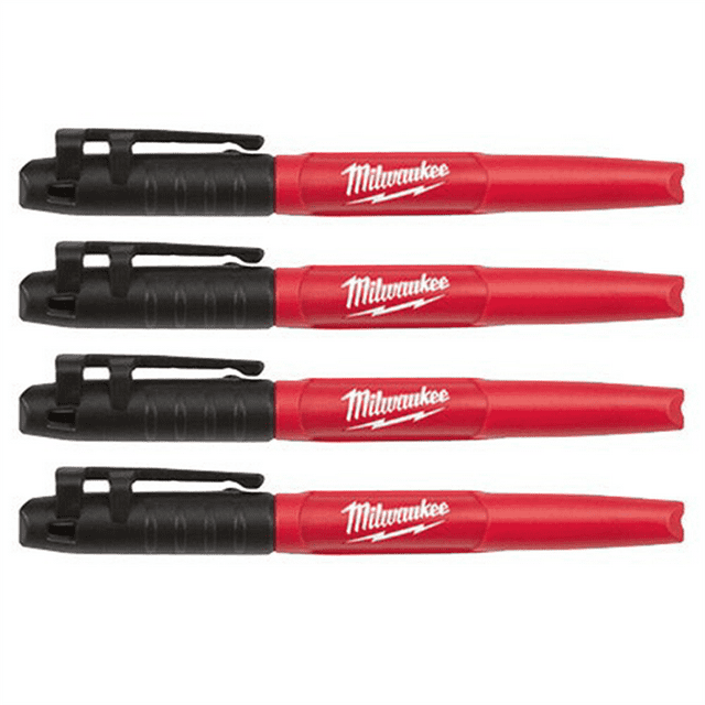 Milwaukee 48-22-3104 INKZALL Fine Point Black Marker (4 Pack) - Walmart.com