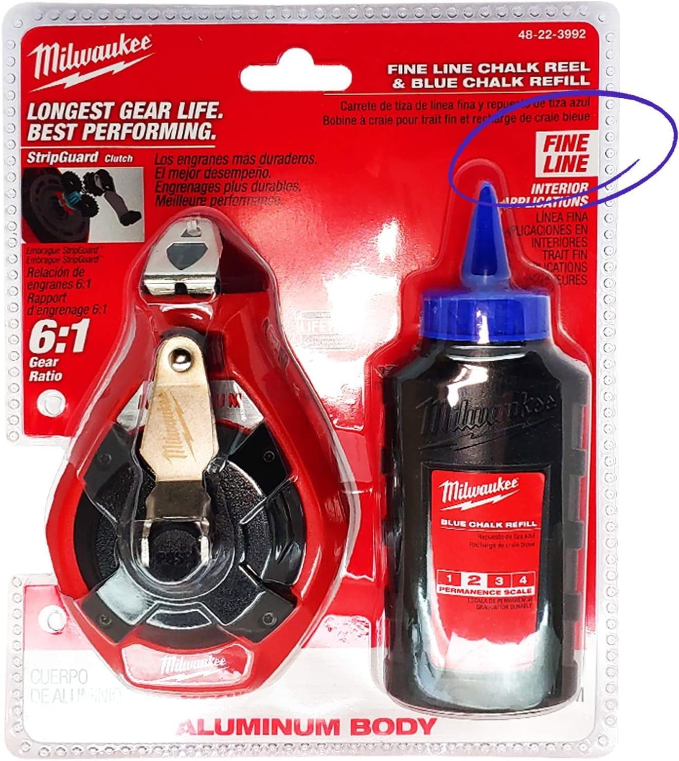 Milwaukee 48-22-3992 Chalk/Rl F in 100'Blu, 2 Piece Set C31 - Walmart.com