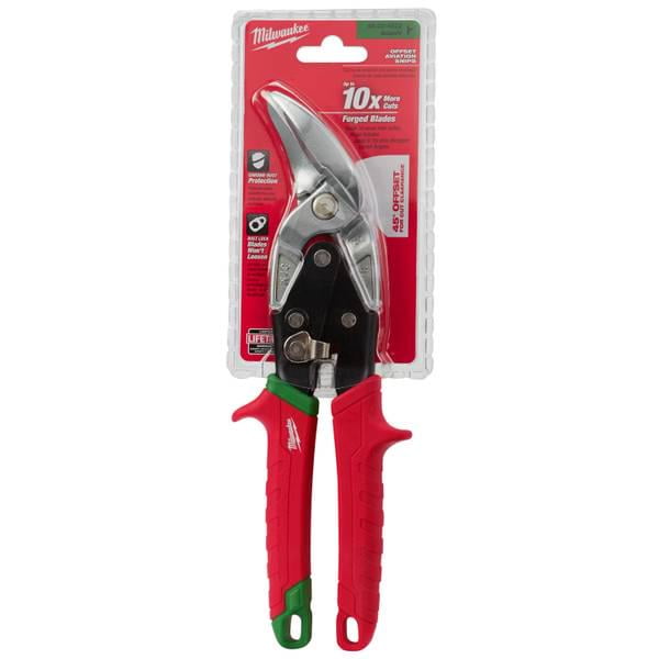 Milwaukee 48-22-4522 Forged Right Cut Offset Aviation Snips with Bolt ...