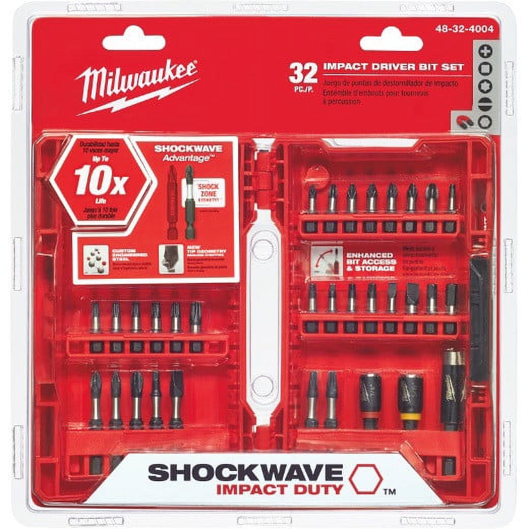 Milwaukee 48-32-4004 Shockwave Driver Bit Set 32-Piece - Walmart.com