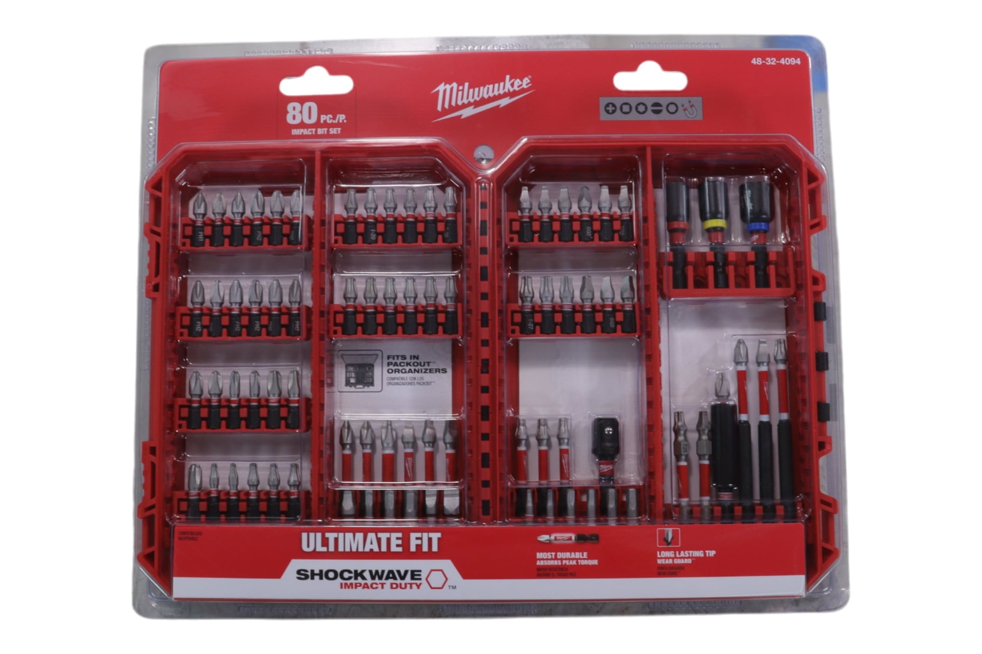 Milwaukee 48-32-4094 SHOCKWAVE Impact Duty Alloy Steel Screwdriver Bit ...