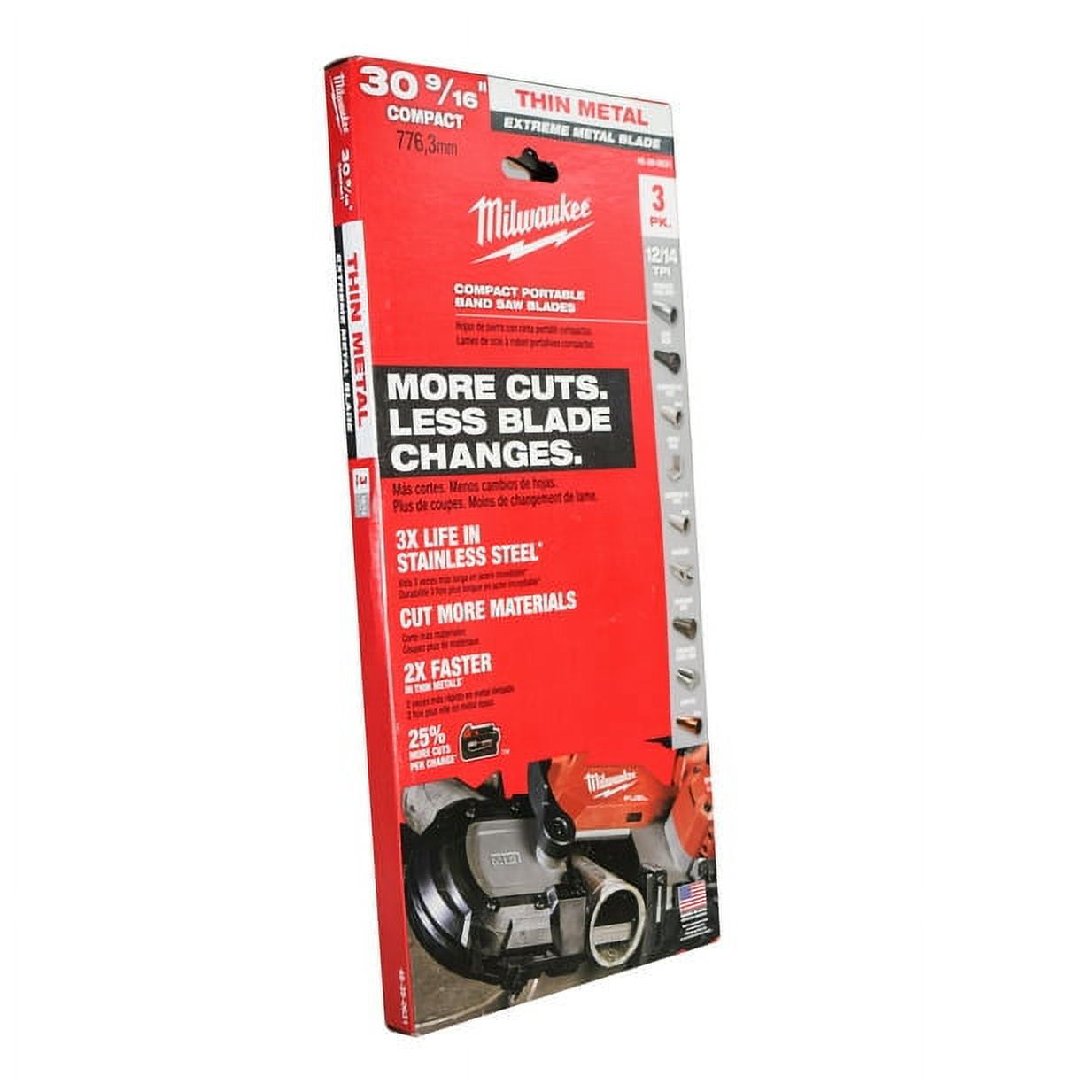 Milwaukee-48-39-0631 30-9/16 In. 12/14 TPI Compact Extreme Thin Metal ...