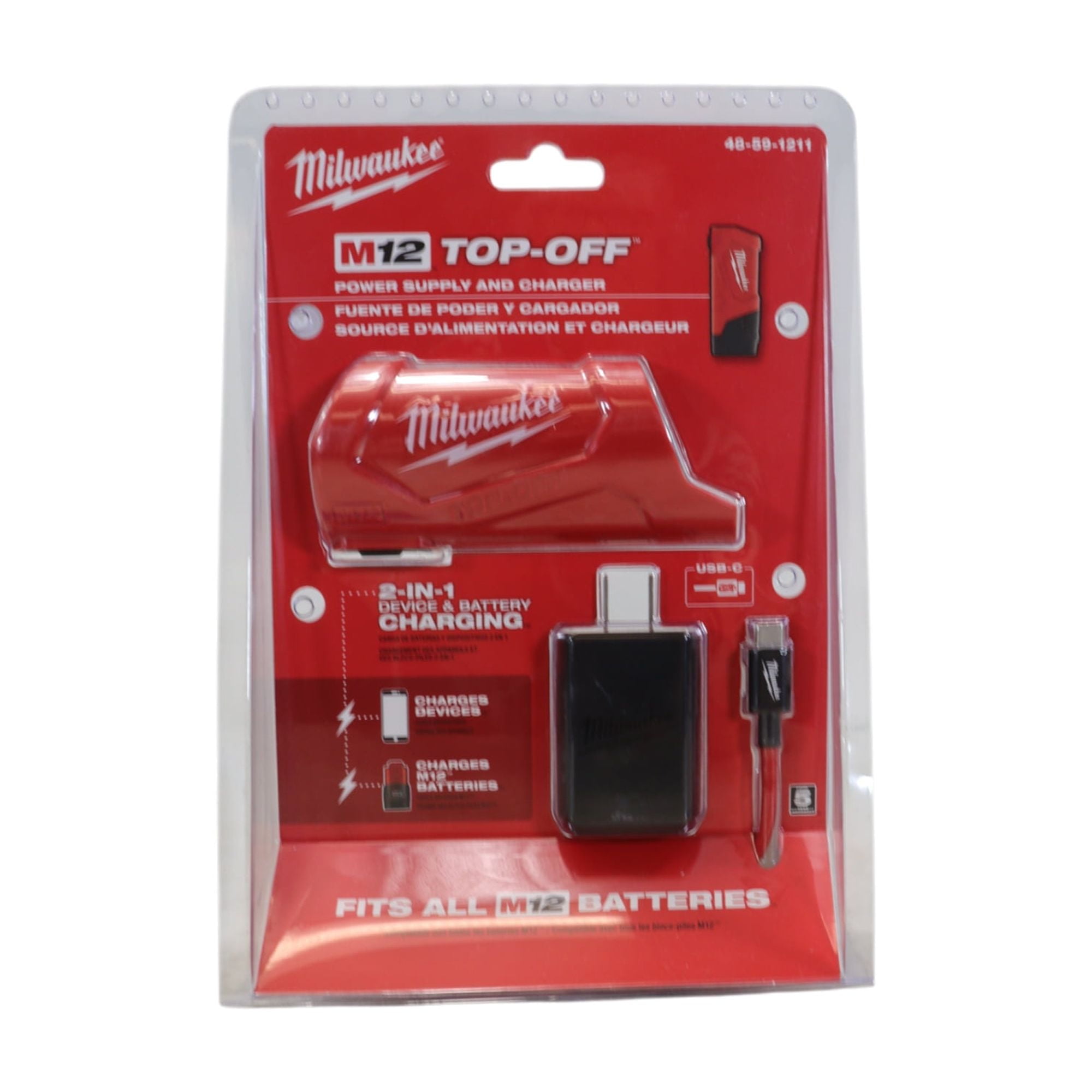 Milwaukee 48-59-1211 12V Power Supply and Charger, USB Charger, Phone ...