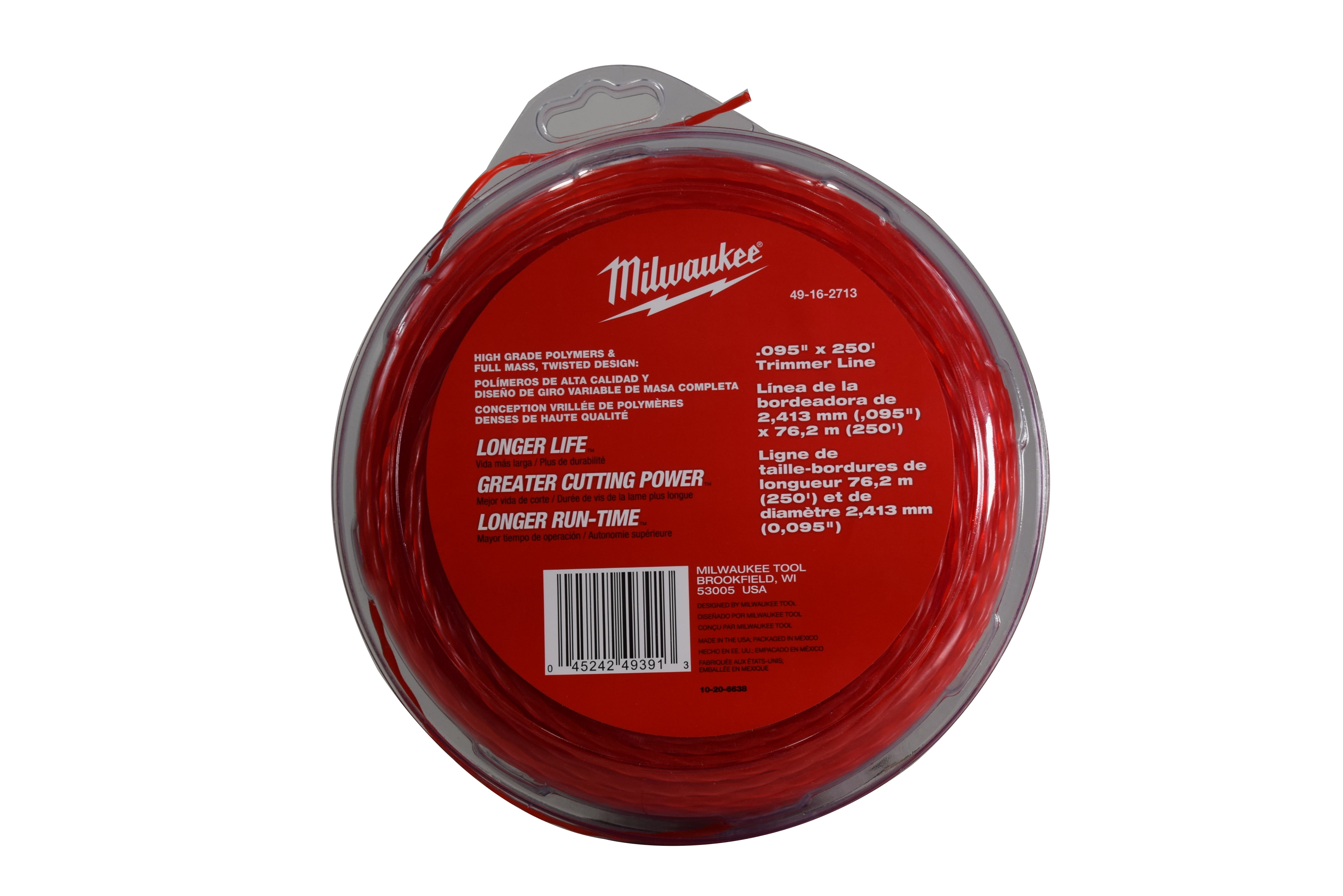 Milwaukee 49-16-2713 .095" x 250' Trimmer Line - Walmart.com
