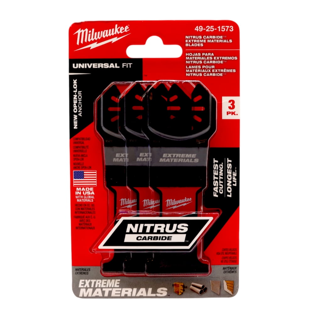 Milwaukee 49-25-1573 1-3/8 in. Carbide Oscillating Blade, 3-Pack ...